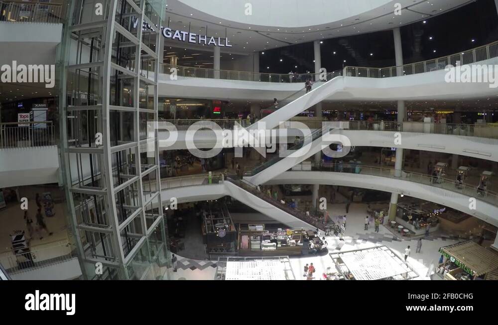 Nonthaburi Thailand - Circa Crowded shopping mall. A view of people ...