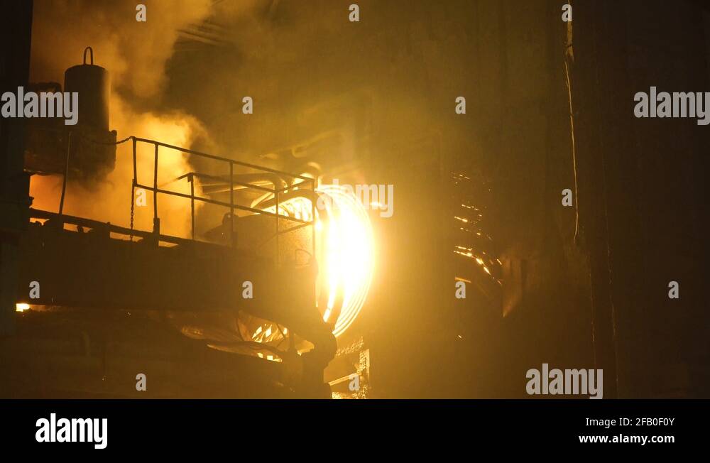 Steelmaking plant heat and furnace Stock Videos & Footage - HD and 4K ...