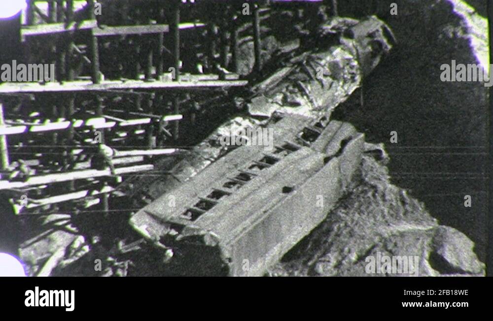RAILROAD CRASH TRAIN WRECK Boxcars Disaster Bridge 1930s Vintage Film ...
