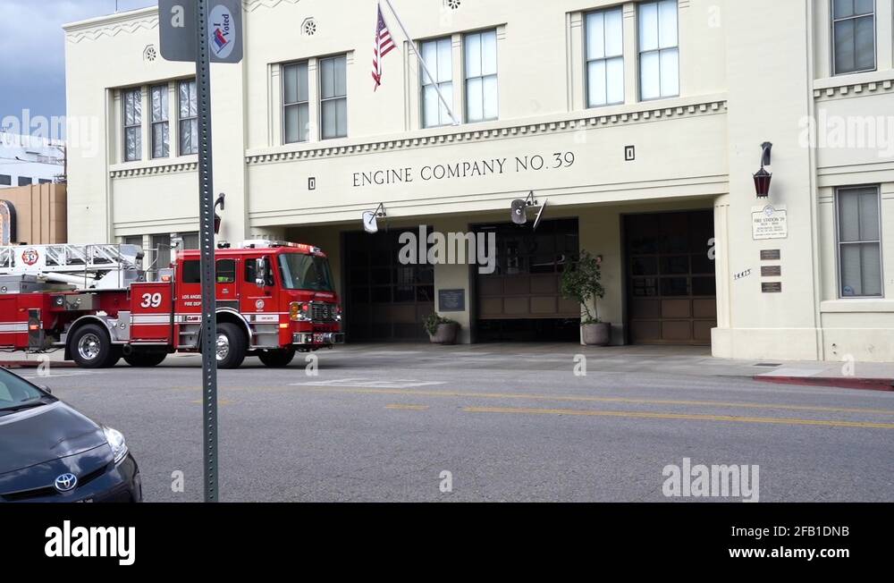 Fire Engine approaches the station. Fire Department Number 39, San ...