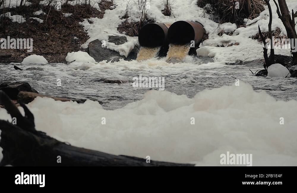 Drain pipes, environmental pollution. Drainage system flood protection ...