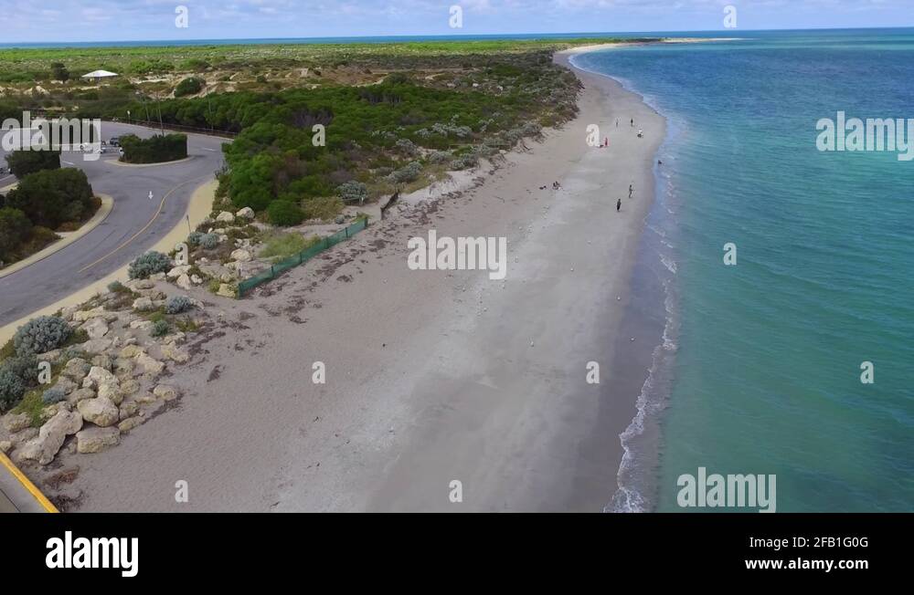 Long Point showing beach with boats at the boat ramp in Rockingham WA ...