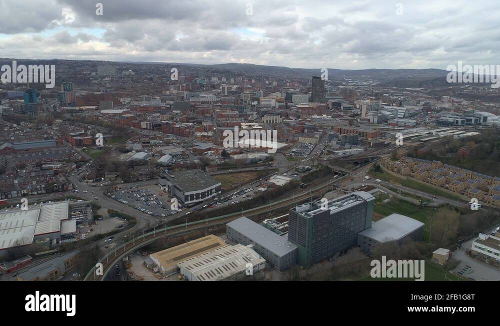 Sheffield city centre aerial Stock Videos & Footage - HD and 4K Video ...