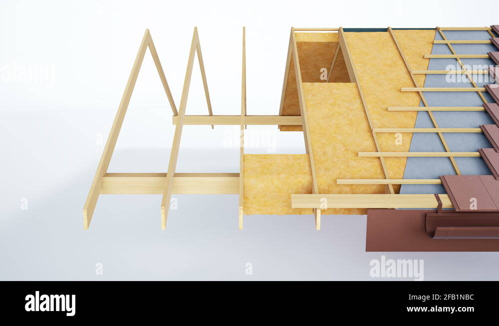 Technical cutaway of roof construction, constructive and technological ...
