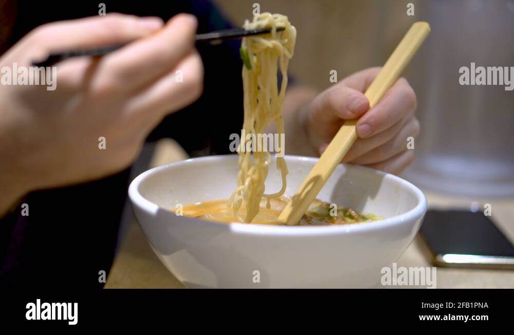 Man Eating Authentic Japanese Ramen in Tokyo Restaurant Stock Video ...