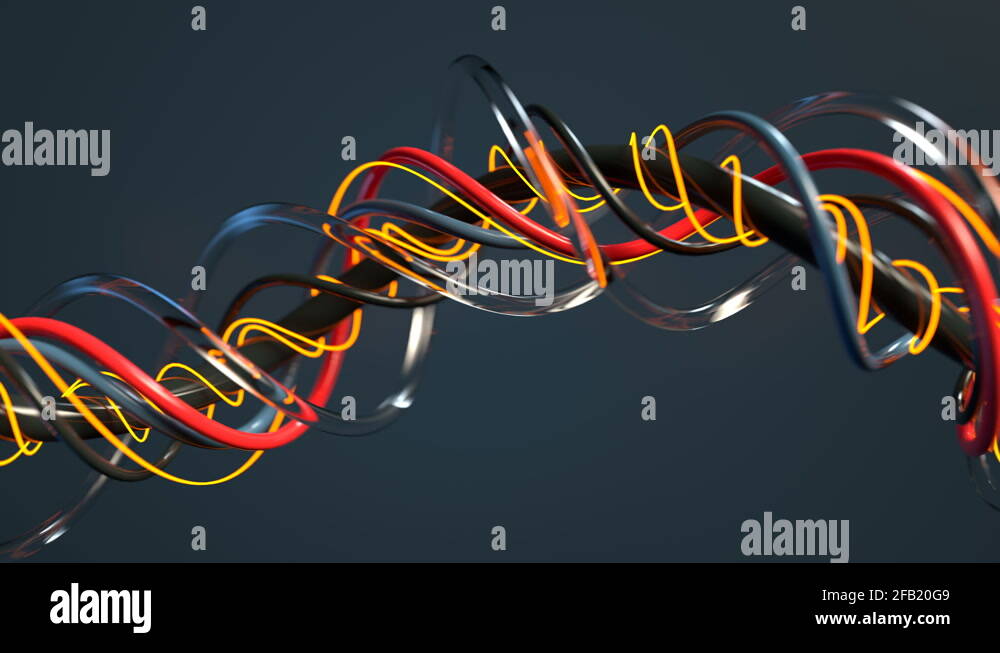 Futuristic twisted cables seamless loop 3D render animation Stock Video ...