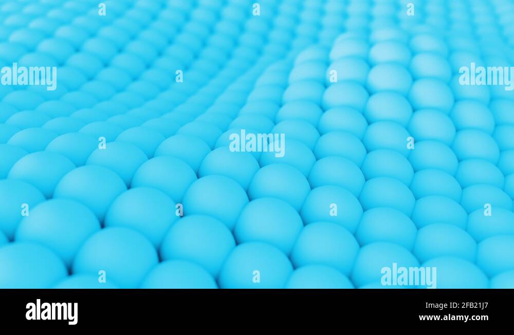 3D abstract texture blue balls waves background shapes. 4K loop ...