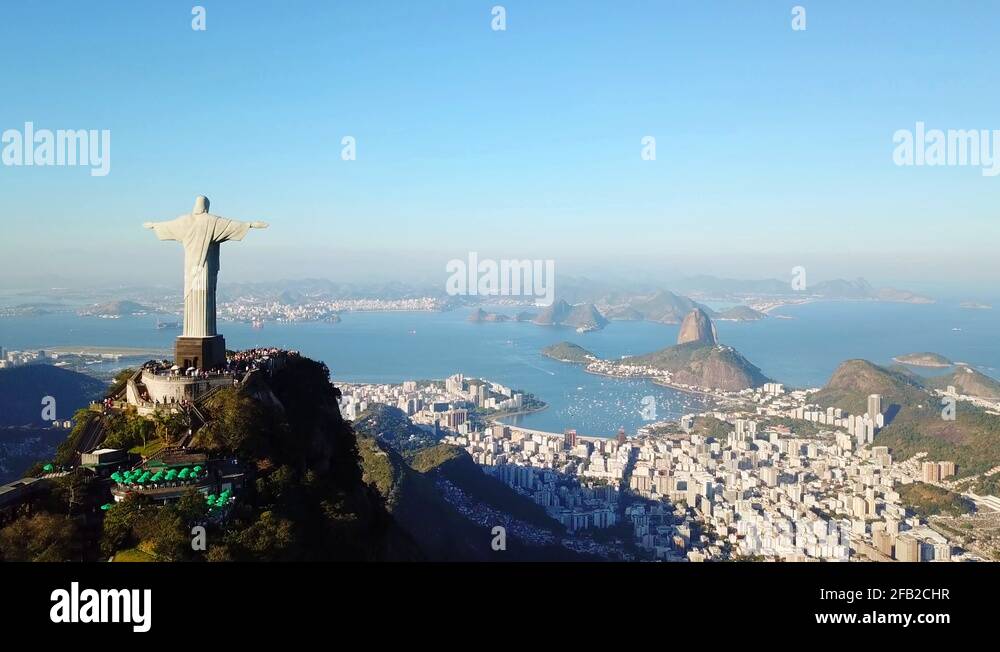 Aerial View Of Christ The Redeemer (Jesus Christ Statue), Rio De ...