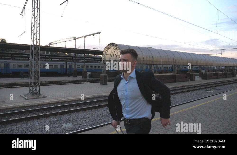 Businessman running for train at station Stock Videos & Footage - HD ...