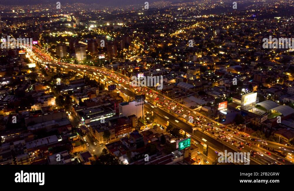 Ciudad de Mexico Aerial Shot Hyperlapse Periferico Segundo Piso CDMX ...