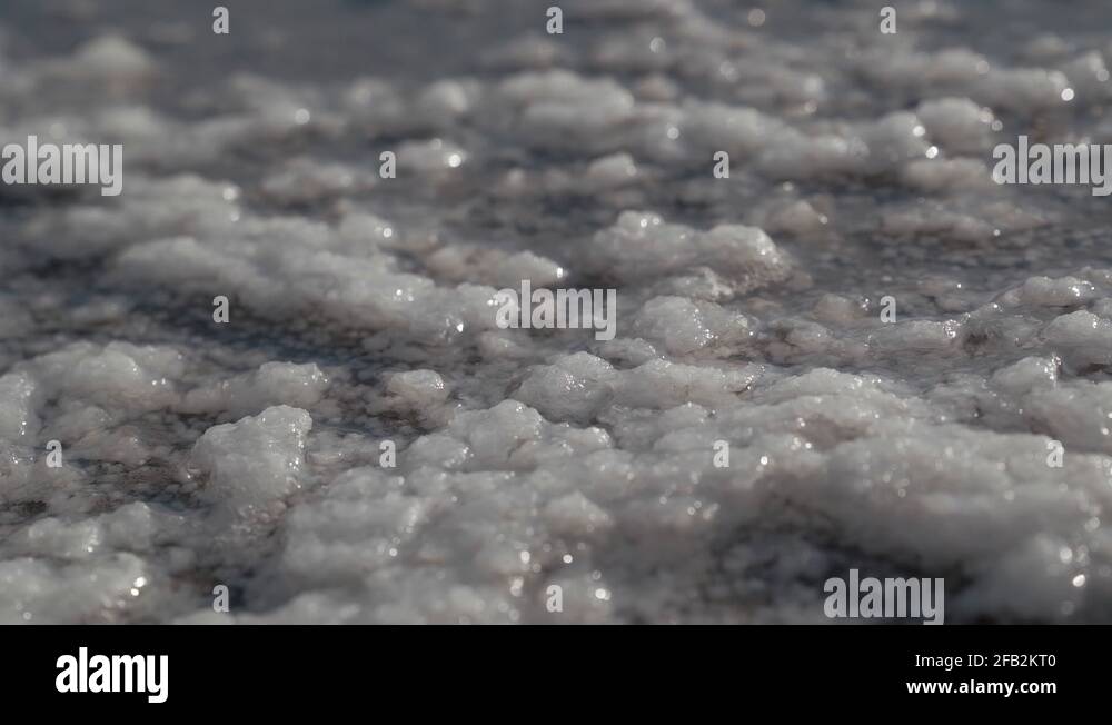 Close Up of natural salt crystals on the ground in the Bonneville Salt ...