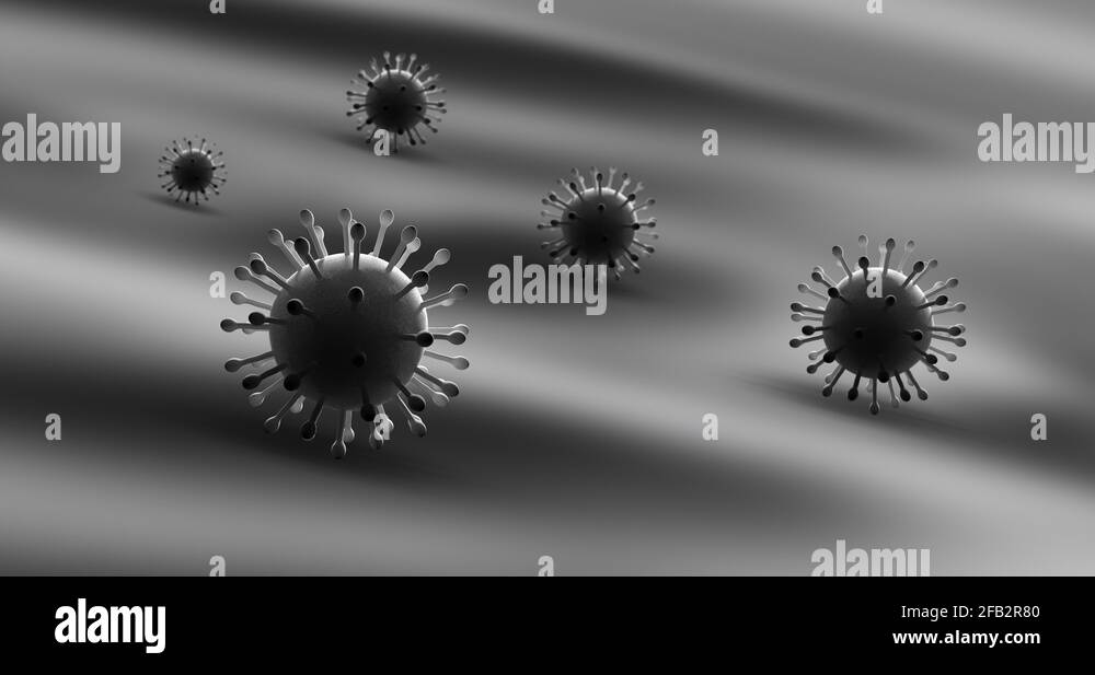 Virus And Bacteria Under Electron Microscope. Viral Epidemic Disease ...
