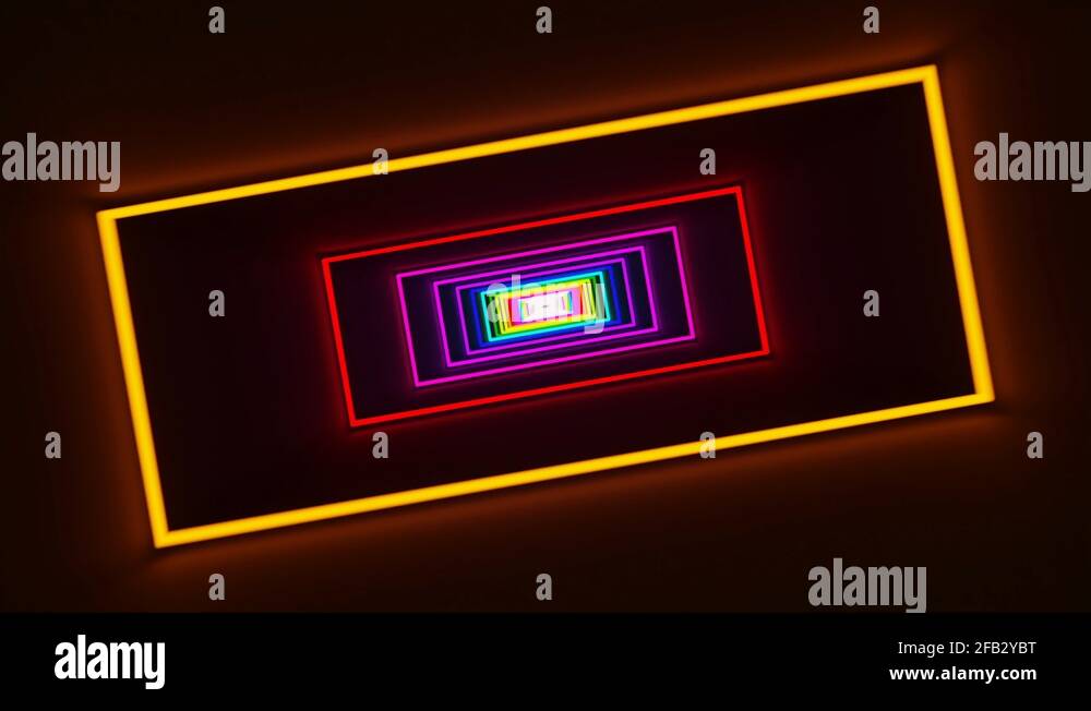 Neon Rainbow Colored Lights - Spinning Tunnel Loop (3D CGI ANIMATION ...