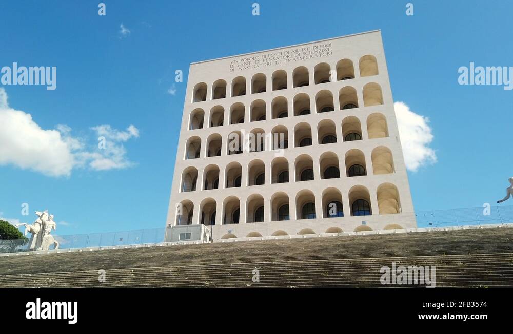Monument that shows Mussolini's Quadrato. It's a beautiful building of ...