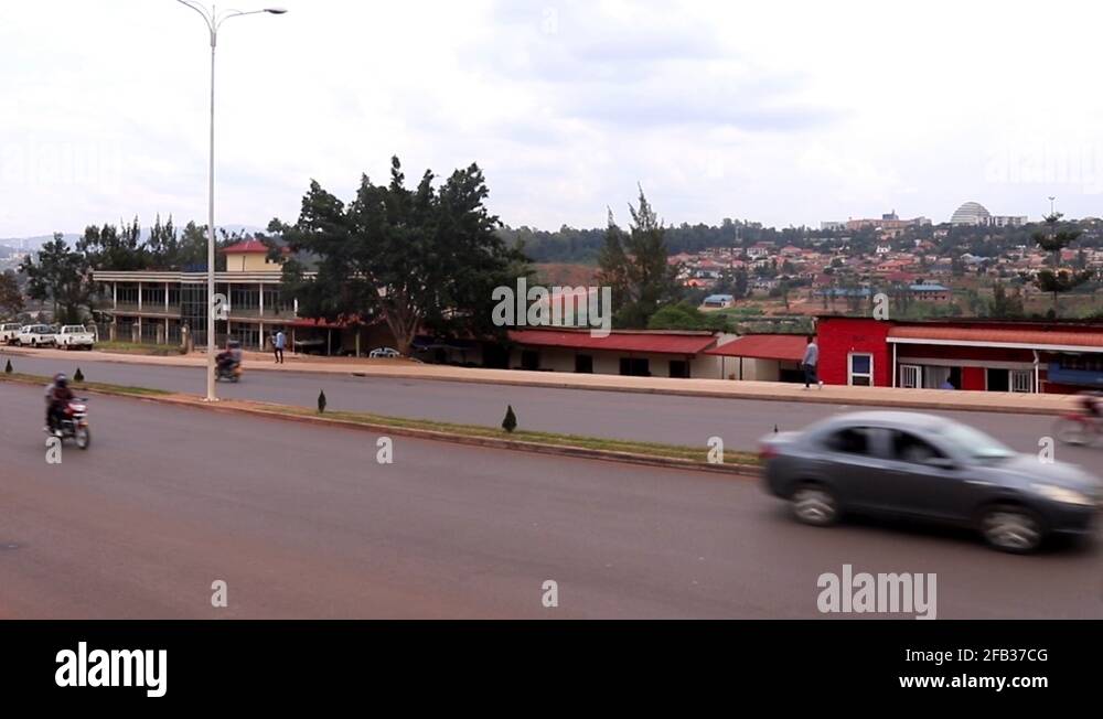 Road traffic on Sonatube Road in Kigali, Rwanda, in March 2019 Stock ...