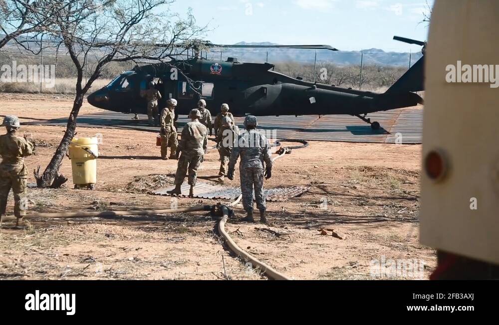 Sikorsky UH-60 Black Hawk Helicopter takeoff after refueling - 2018 ...