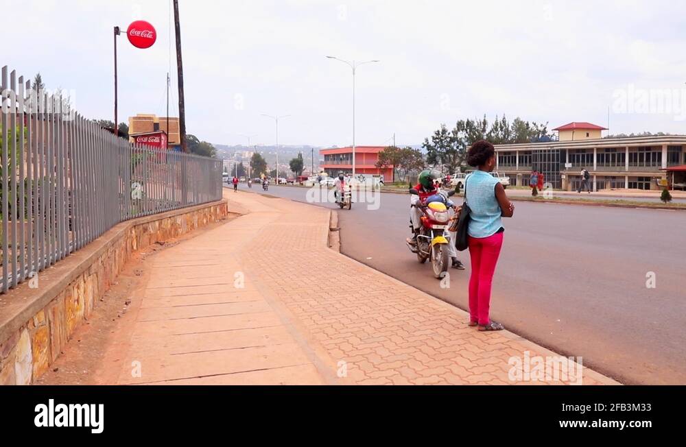 Road traffic on Sonatube Road in Kigali, Rwanda, in March 2019 Stock ...
