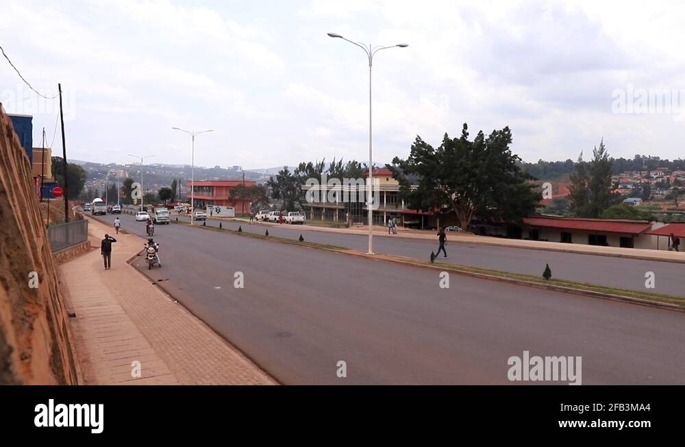 Road traffic on Sonatube Road in Kigali, Rwanda, in March 2019 Stock ...