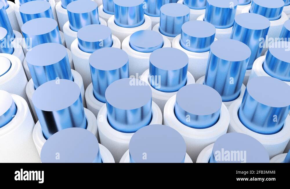 Abstract set of 3d metal cylinder shapes background render animation ...