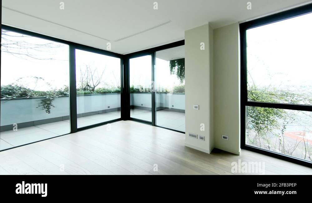 Indoor kitchen of luxury home penthouse inside a skyscraper Stock Video ...