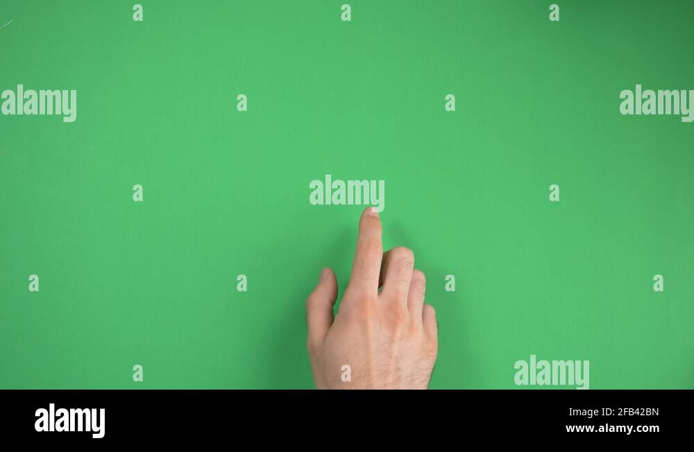 Set of Hand Gestures on Green Screen For Touchscreen Application Stock ...