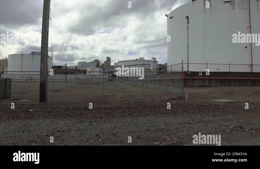 Rolling footage of Port of Tacoma Area, Refinery, Dock side, Ship ...