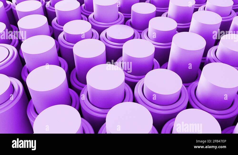 Abstract 3d cylinder shapes background render animation. 4K looping ...