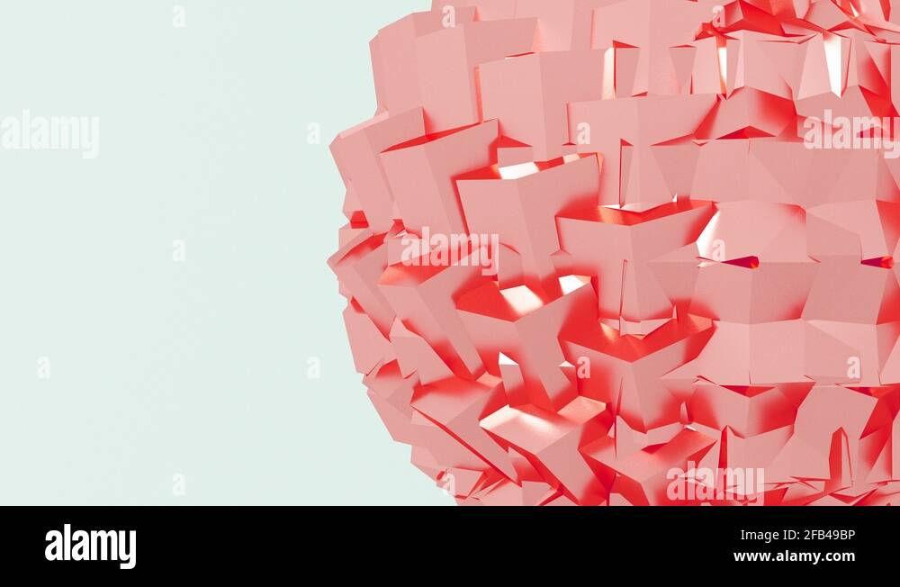 Abstract 3D shapes metal hexagon sphere animation. 4k render loop ...