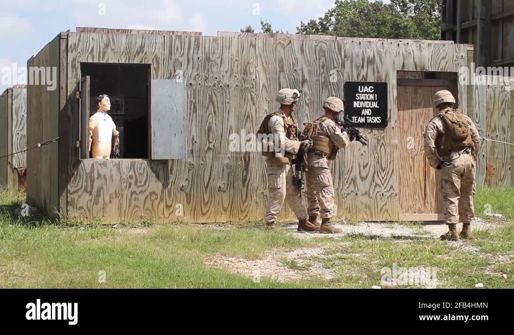 Marines breach and clear a building during close quarters tactics ...