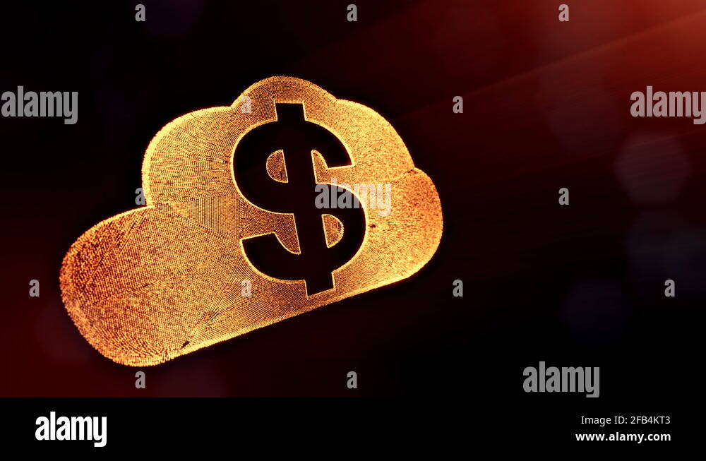 dollar sign in emblem of cloud. Finance background of luminous ...
