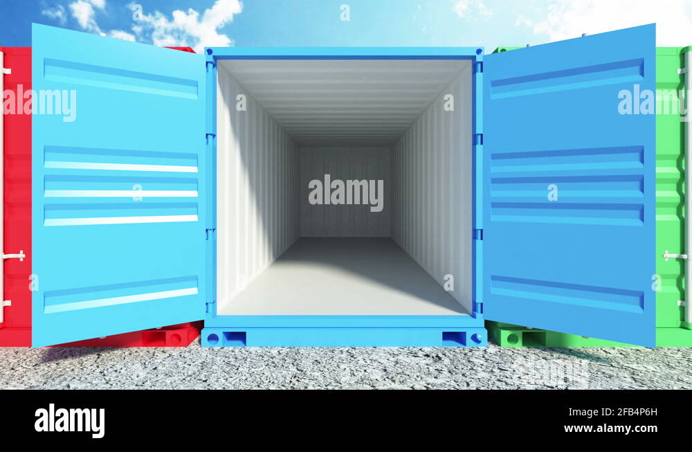 4K Animation of Inside View in Empty Cargo Container Stock Video ...