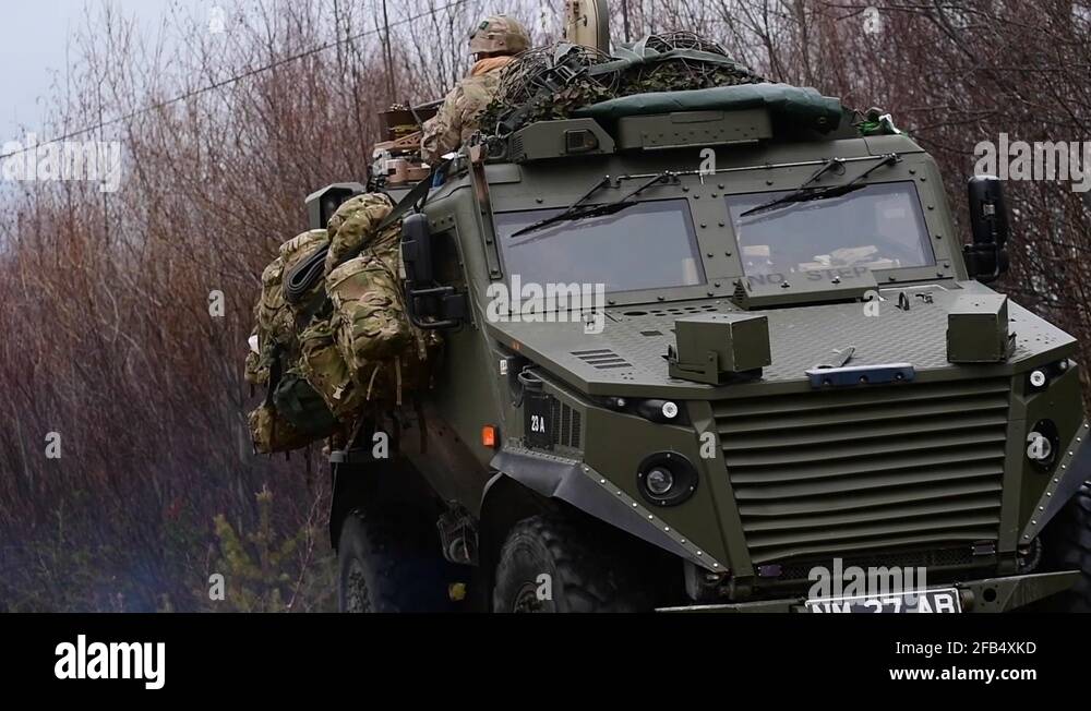 Armored vehicle with soldier in machine gun hatch on top - 2018 Stock ...
