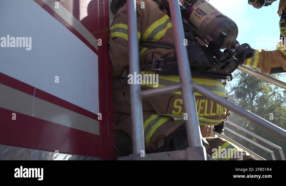 Firefighter entering burning trailer and extinguishing fire - 2018 ...