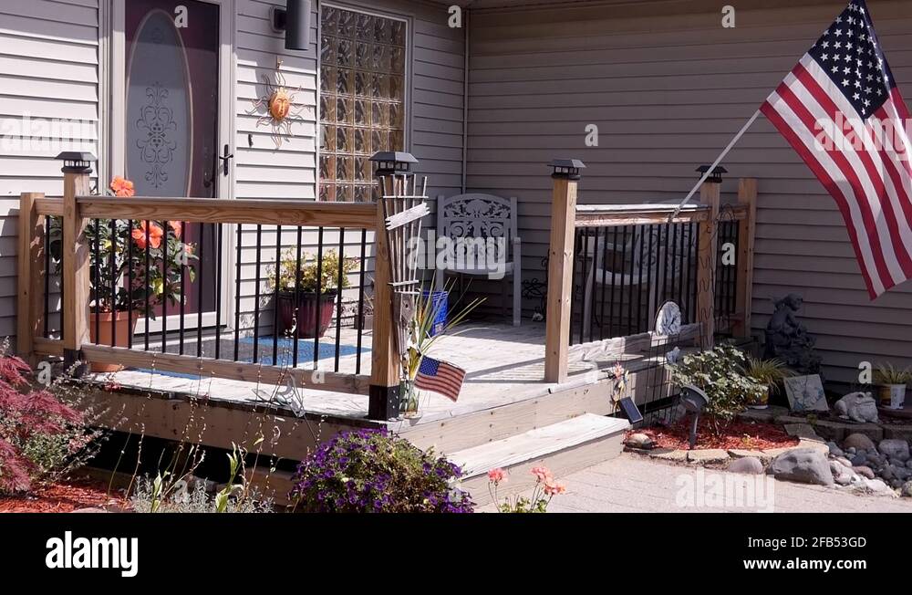 American flag front porch Stock Videos & Footage - HD and 4K Video ...