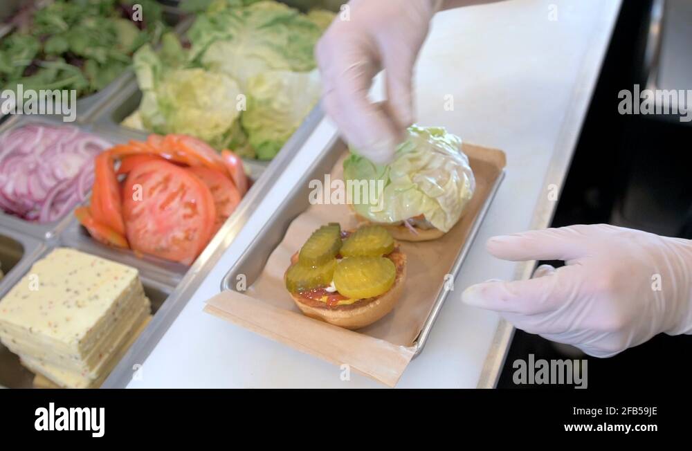 Burger top view lettuce Stock Videos & Footage - HD and 4K Video Clips ...