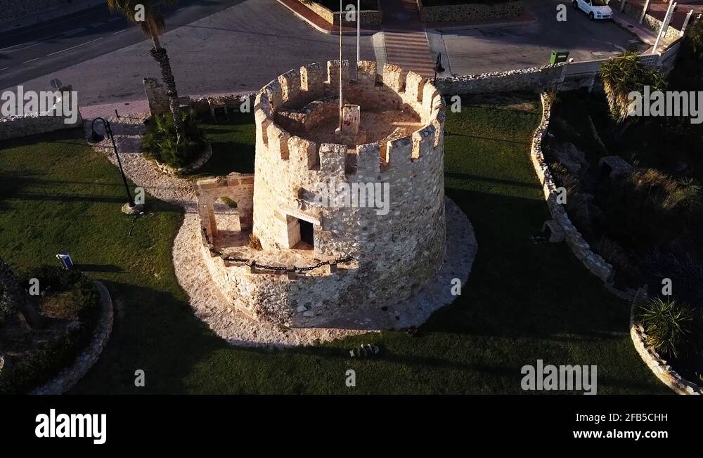 Historic Tower in Spain by the Sea Stock Video Footage - Alamy