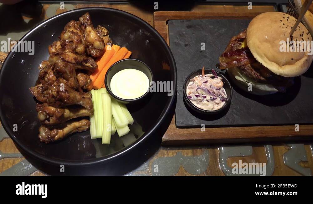 Crispy chicken burger top view Stock Videos & Footage - HD and 4K Video ...