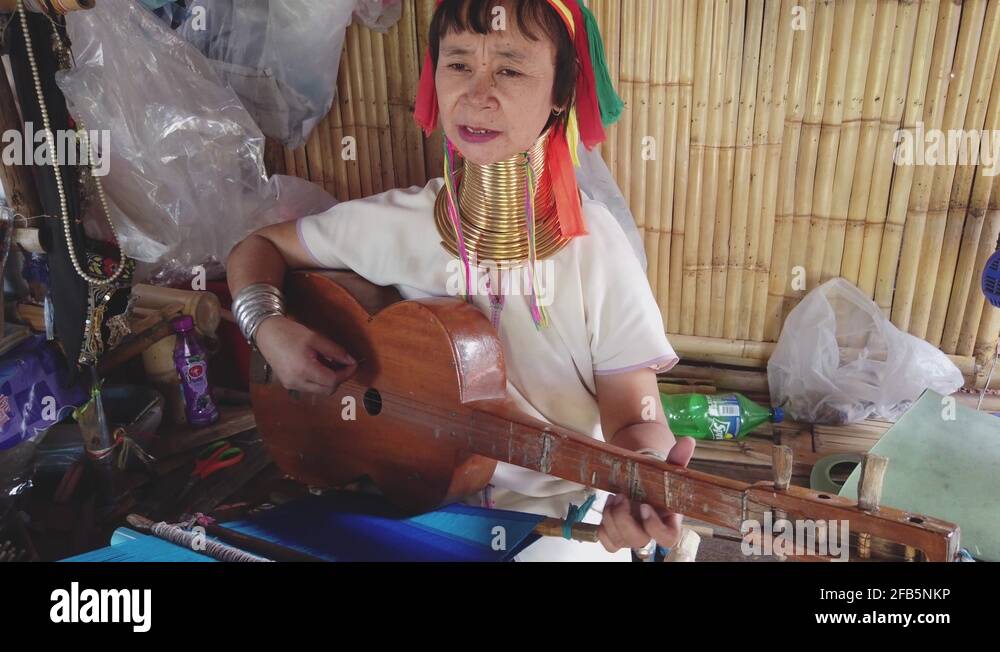 The karen wearing the traditional brass neck rings Stock Videos ...