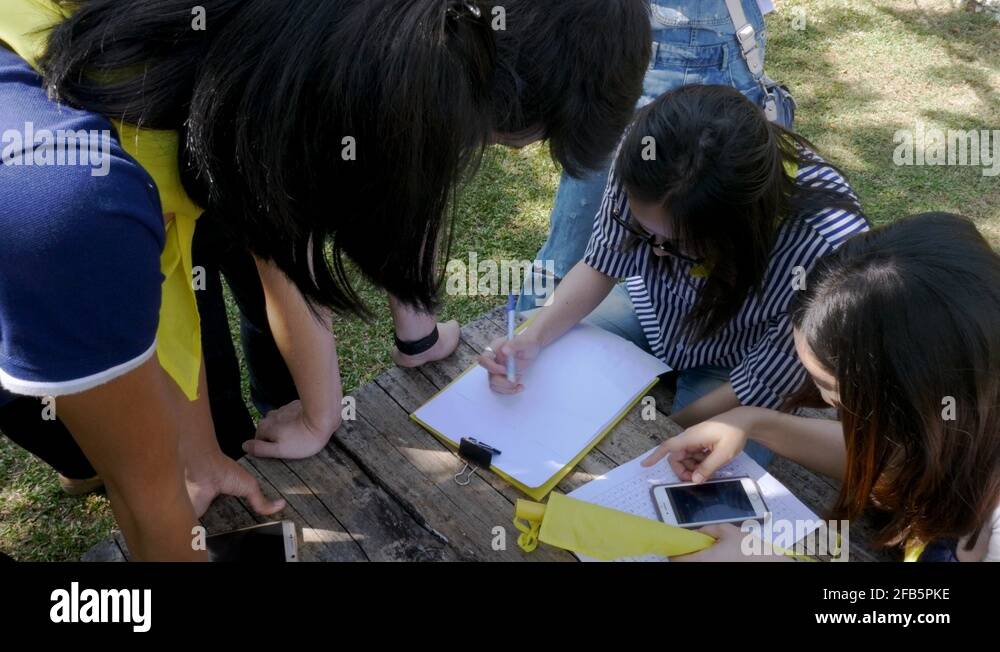 Teamwork / Group brainstorming discussion and team building Stock Video ...