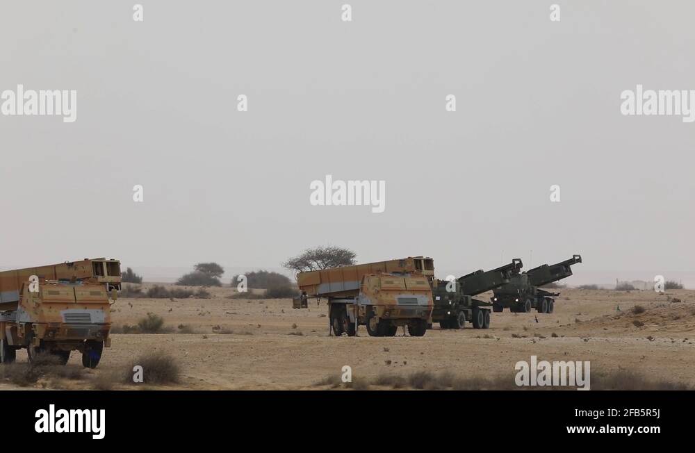 Qatari Air Force Artillery Saturation Rocket System (ASTROS II) firing ...