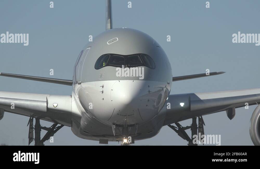 airplane airbus a350 qatar airways turning detailed view windshield ...