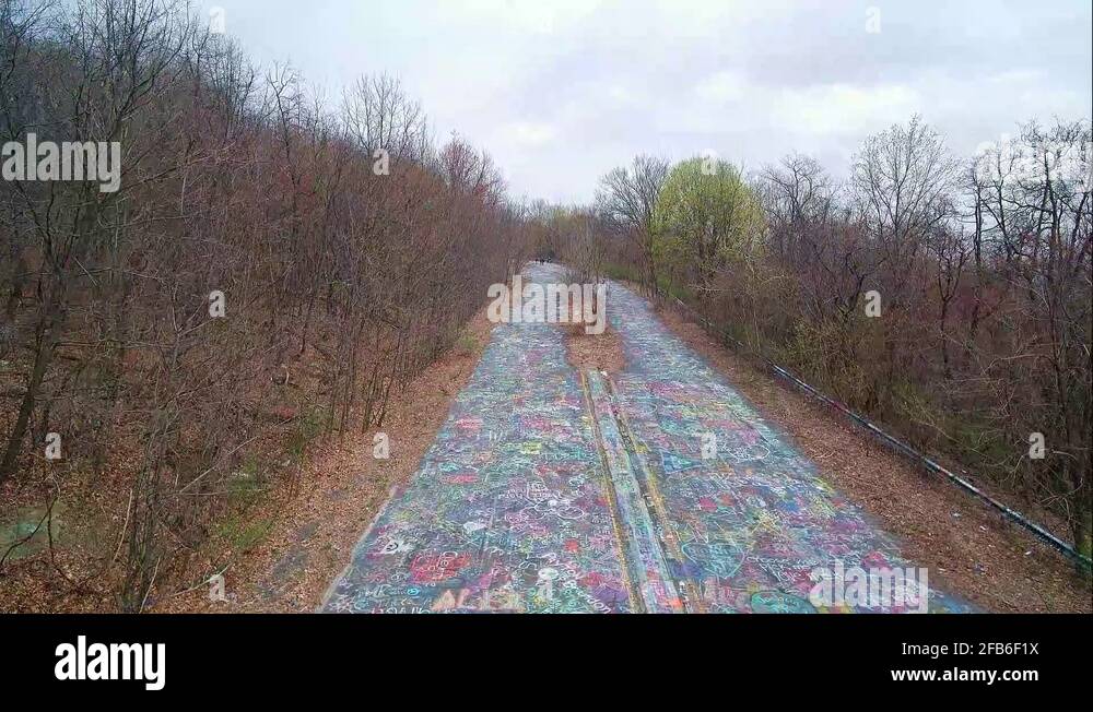 Graffiti Highway at Centralia Pennsylvania Stock Video Footage - Alamy