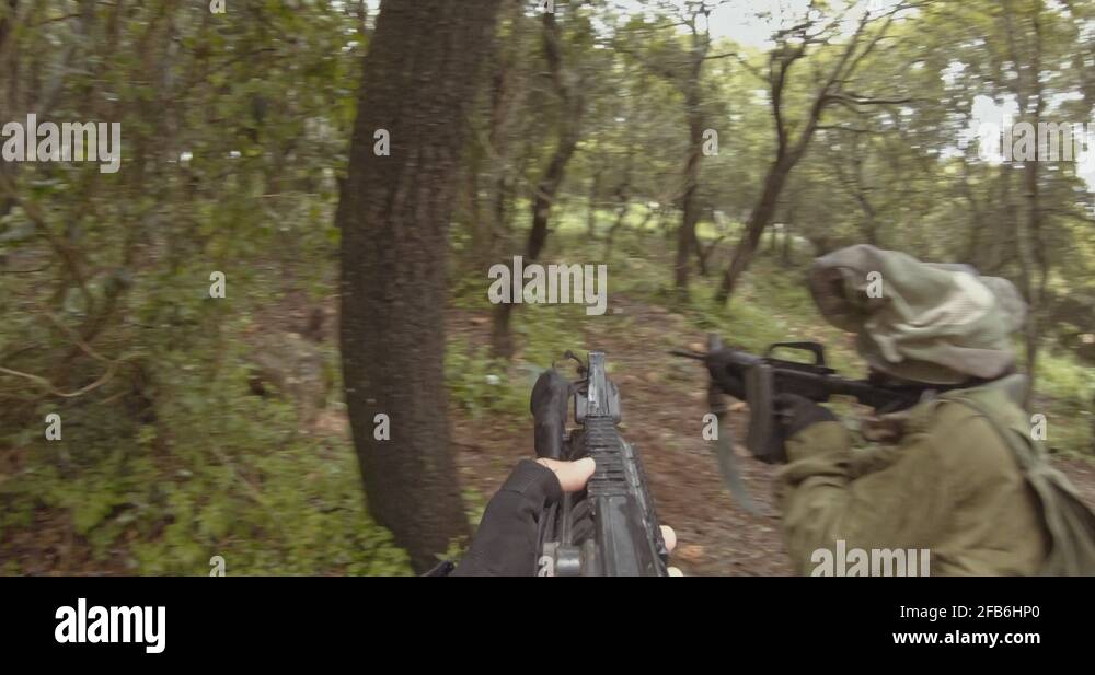 Weapon GoPro POV footage of a squad of Israeli commando soldiers during ...