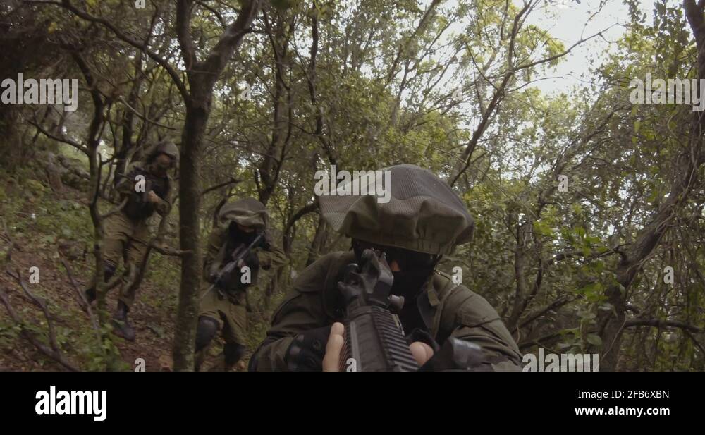 Weapon GoPro POV footage of a squad of Israeli commando soldiers during ...