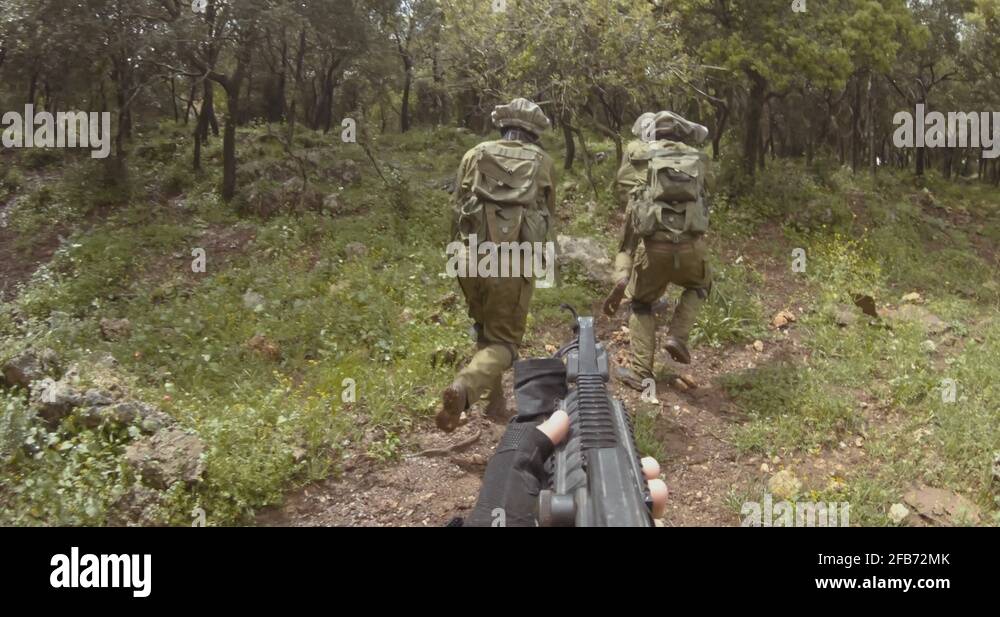 Weapon GoPro POV footage of a squad of Israeli commando soldiers during ...