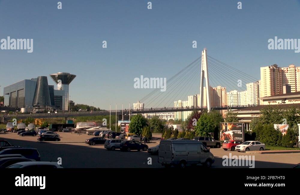 Pedestrian bridge high rise buildings Stock Videos & Footage - HD and ...