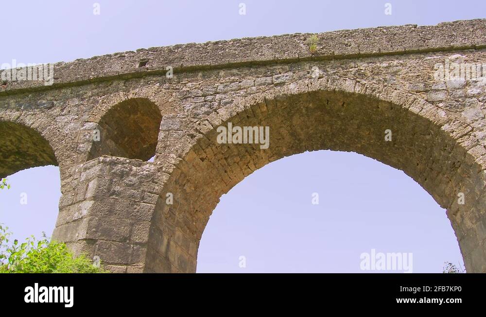 Old ancient stone bridge. Roman bridge built by ancient Romans Stock ...