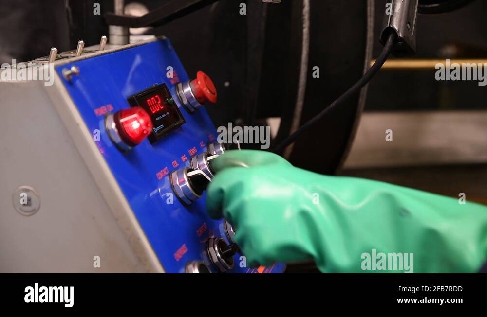 Airman operating control panel of non-destructive inspections machinery ...