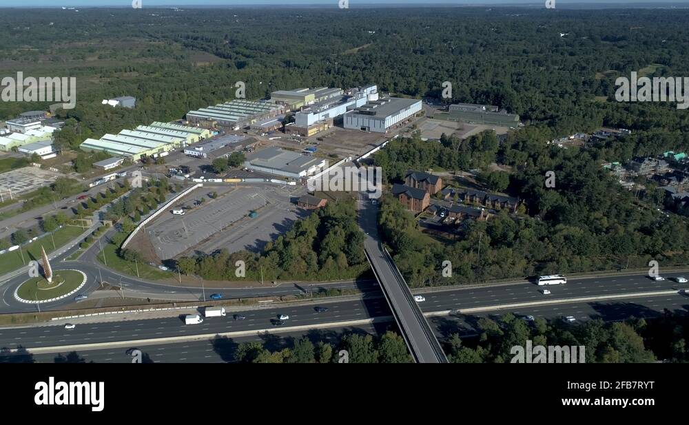 An aerial view of Longcross Film Studios, located on the eastern edge ...