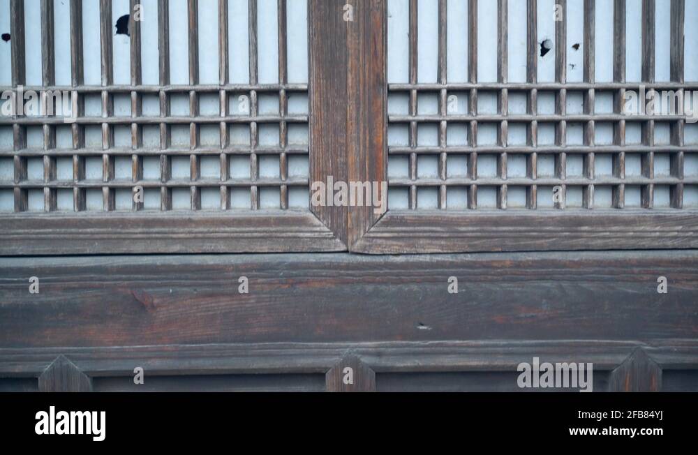 Namsangol Hanok Village: traditional house window tilt up Stock Video ...